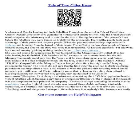 A Tale Of Two Cities Essay | PDF