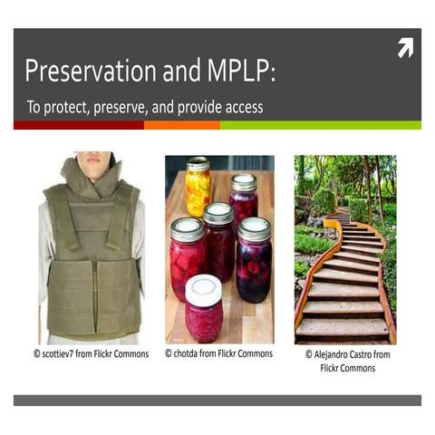 Preservation and MPLP: To protect, preserve and provide access | PPTX