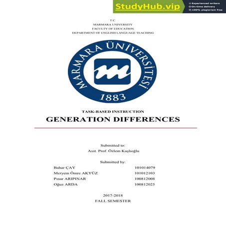 A Task-Based Lesson Plan For Generation Differences | PDF