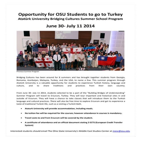 Atatürk university-bridging-cultures-program-2014 | PDF