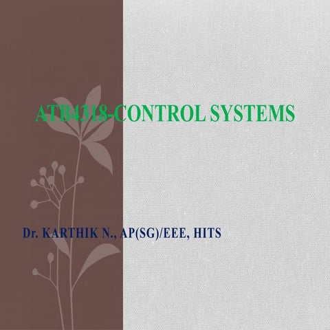 CONTROL SYSTEMS_AUTOMOBILE_UNIT_i_MATHEMATICAL_MODELING | PPT
