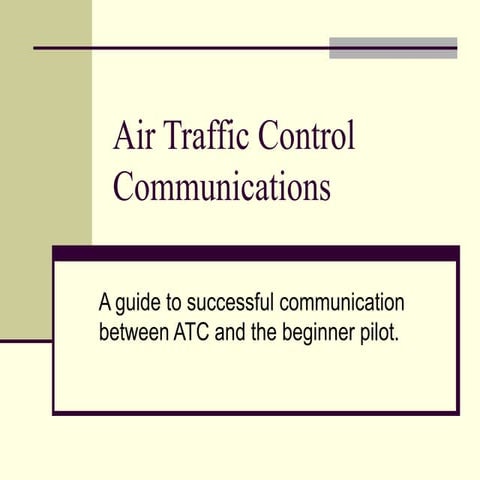 AIR TRAFFIC CONTROL COMMUNICATION POWERPOINT PRESENTION | PPT