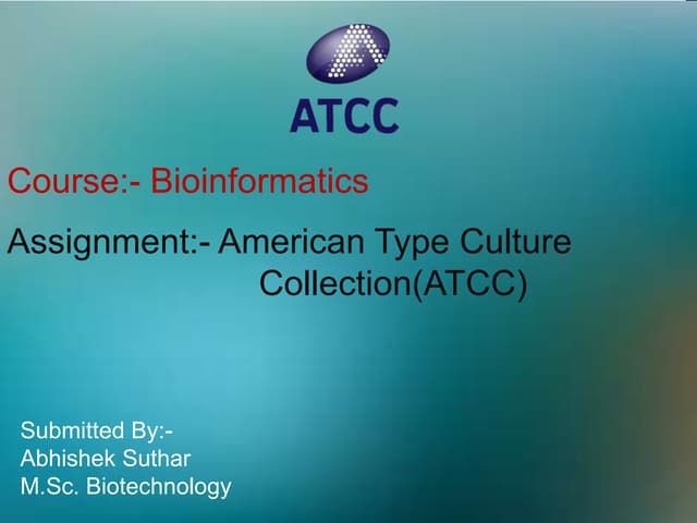 Microbial Type Culture Collection (MTCC) | PPTX