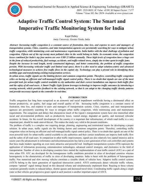 Smart Traffic Management System presentation | PPT