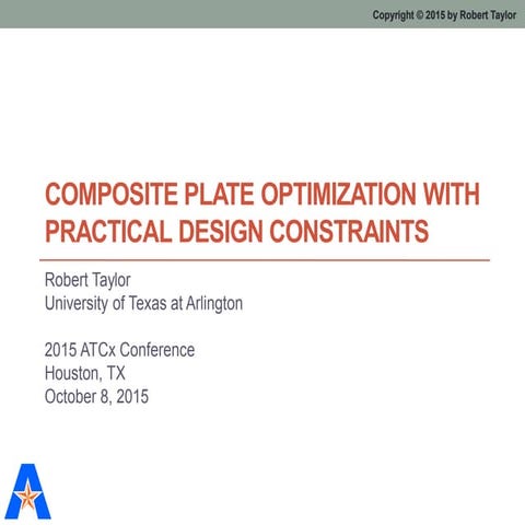 Composite Plate Optimization with Practical Design Constraints | PPT