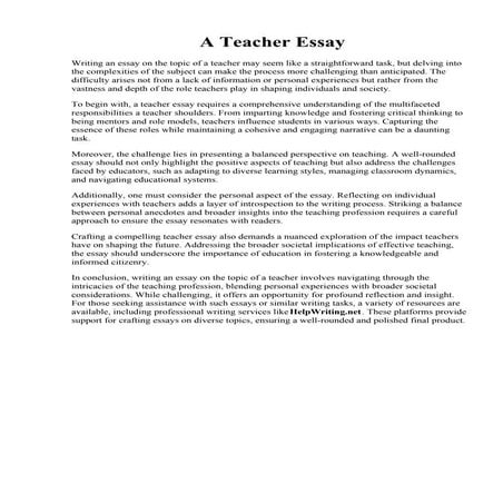 A Teacher Essay | PDF