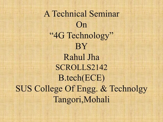 presentation on 4g technology | PPT