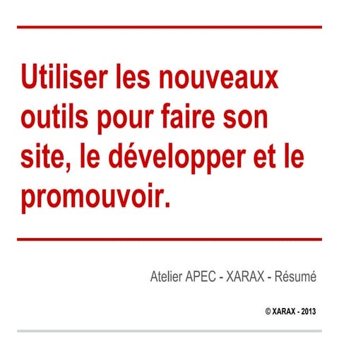 Atelier apec xarax-cr | PPT