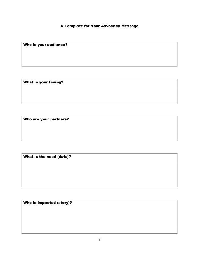 A Template for Your Advocacy Message