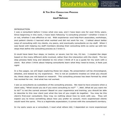 A TEN STEP CONSULTING PROCESS | PDF