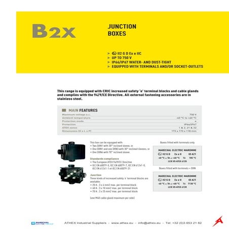 ATEX Hazardous Area Explosion Proof Distribution Boxes - Marechal B2X ...