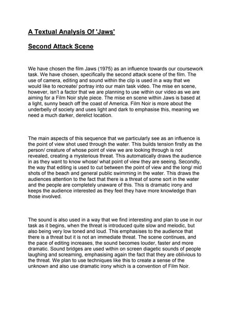 Jaws Camera-shots Analysis | PPTX