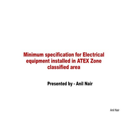 Atex zone 2 electrical equipment minimum requirement | PDF