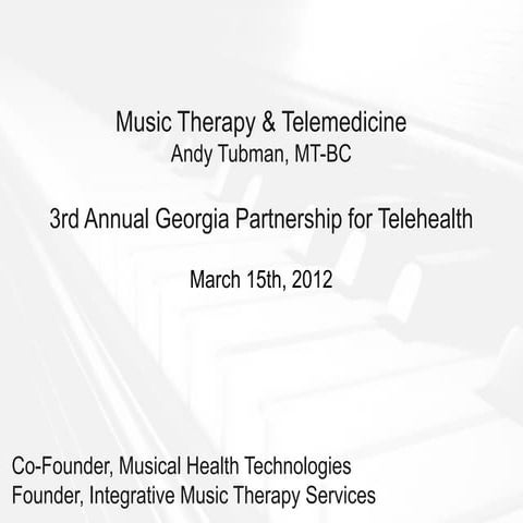 Music Therapy & Telemedicine | PPTX