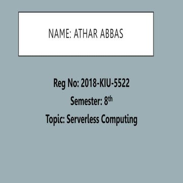 Serverless Computing And Cloud Computing Ppt
