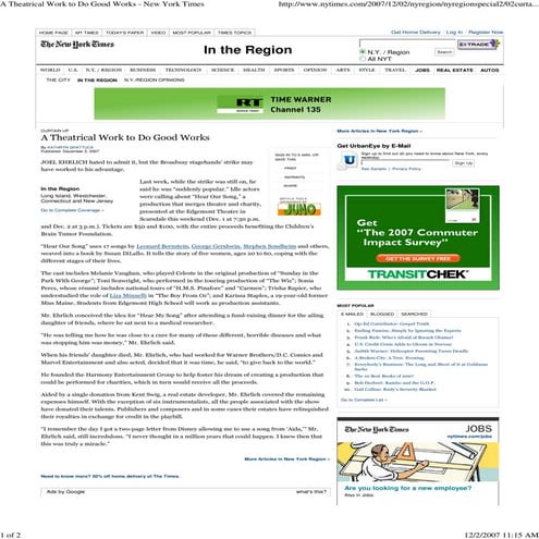 A Theatrical Work To Do Good Works New York Times | PDF