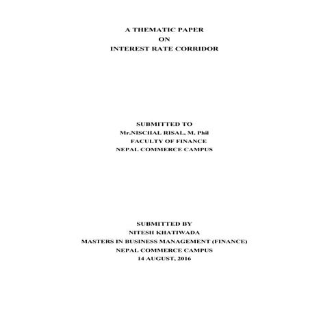 A thematic paper on interest rate corridor | PDF