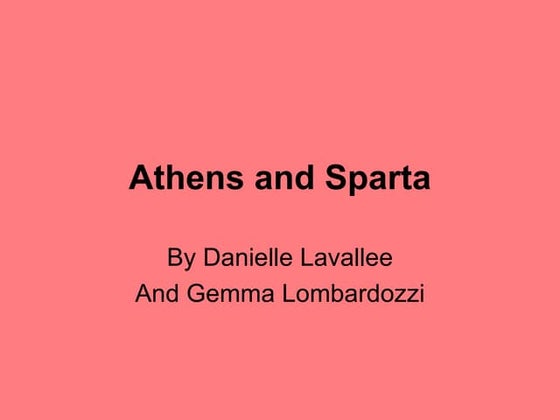 Athens and Sparta slideshare | PPT