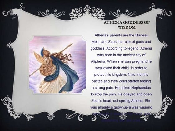 The bee of wisdom- The birth of goddess Athene | PPTX