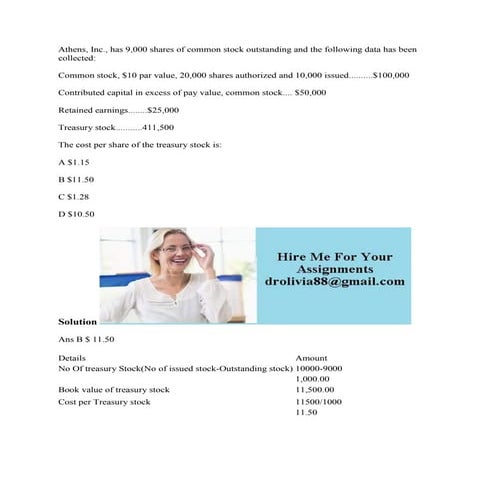 Athens- Inc-- has 9-000 shares of common stock outstanding and the fol.docx