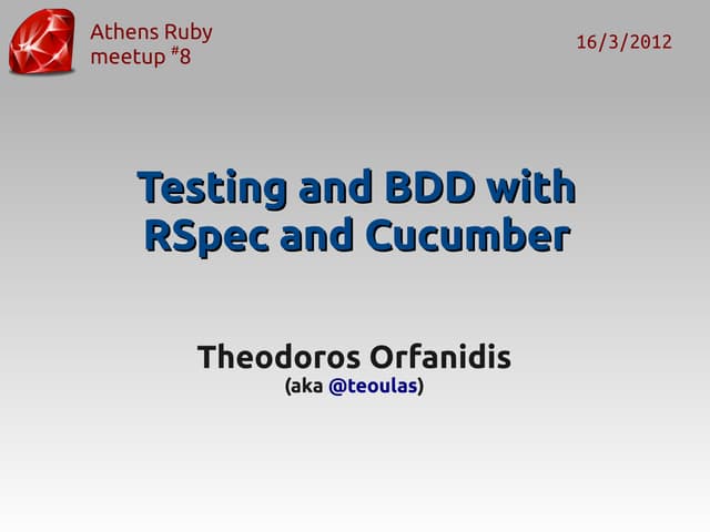 Athens Ruby Meetup 8 Ppt
