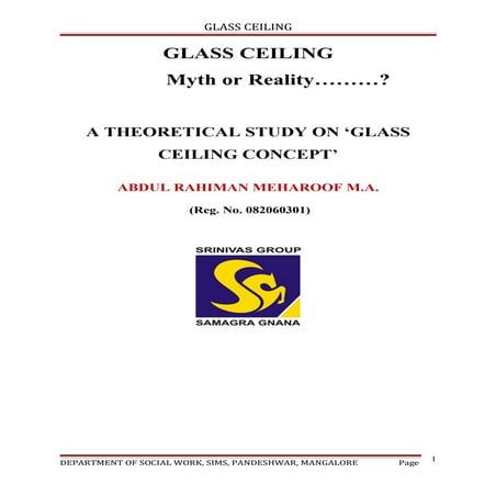 A Theoretical Study on ‘Glass Ceiling Concept’ | DOC
