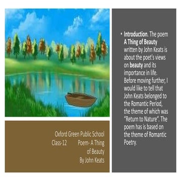 english project (1).pdf for class 12 on a thing of beautytopic | PDF