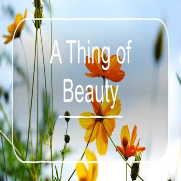 english project (1).pdf for class 12 on a thing of beautytopic | PDF