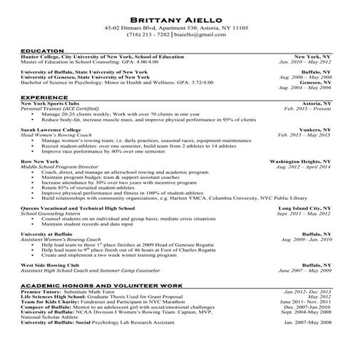 Athletic Resume | PDF