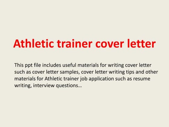 Athletic trainer | PPT