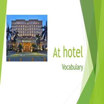 ESL Intermediate Hotel Vocabulary | PPTX