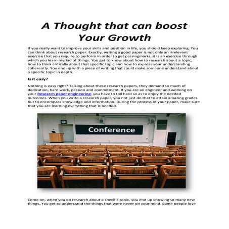 A thought that can boost your growth | PDF