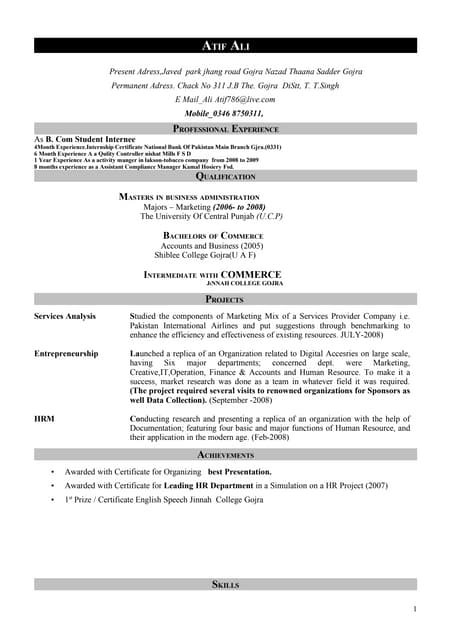 Final Cv With Photo | DOC