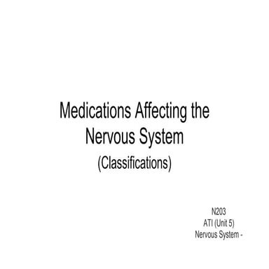 Ati flash cards 05, medications affecting the nervous system | DOC