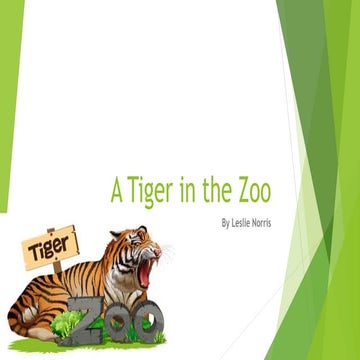 A tiger in the zoo poem presentation | PPT
