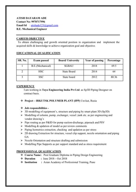 Mechanical Engineer | PDF