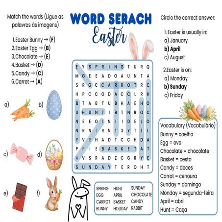 Interactive Easter Vocabulary and Word Search Activity for Learning | PDF
