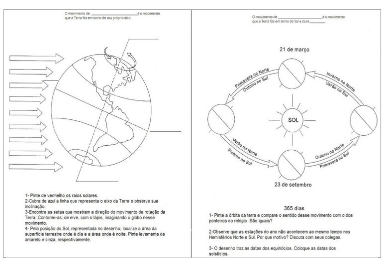 Atividades movimentos da terra