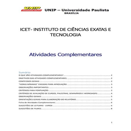 Atividades complementares | PDF