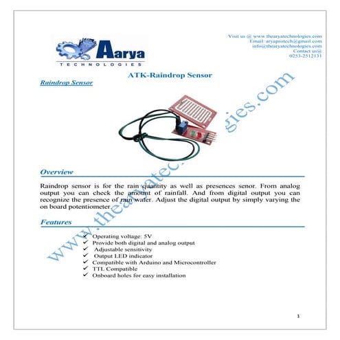Raindrop sensor | PDF