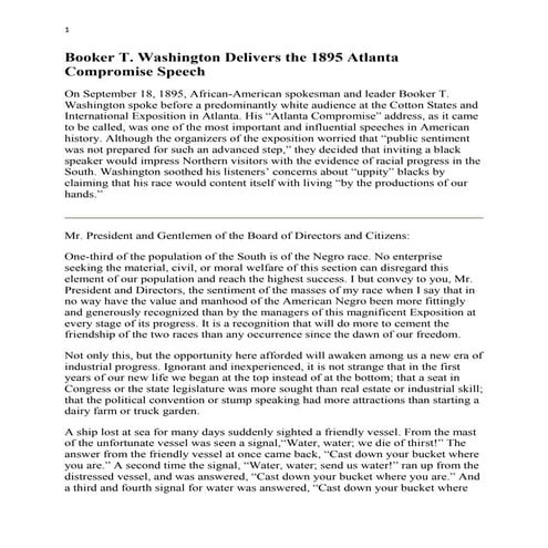 Atlanta compromise speech | PDF