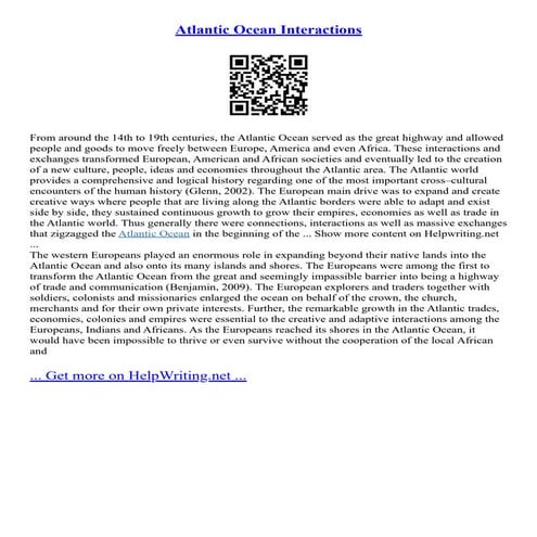 Atlantic Ocean Interactions | PDF