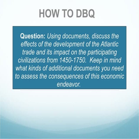 Atlantic Trade Unit Iii Dbq | PPT