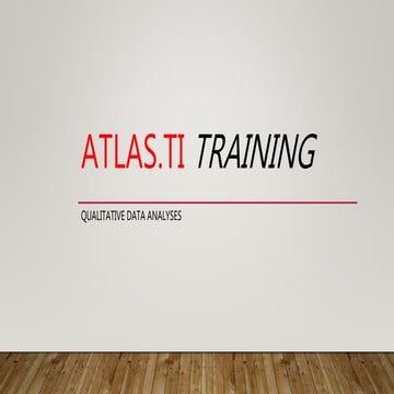 Atlas.ti Training | PPT