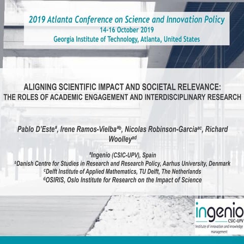 Aligning scientific impact and societal relevance: The roles of ...