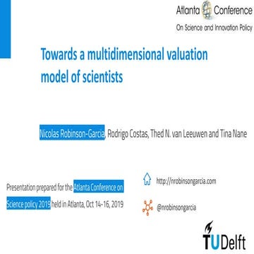 Towards a multidimensional valuation model of scientists | PDF