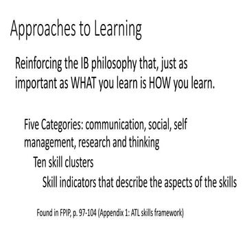 Approaches to learning (atl) | PPT