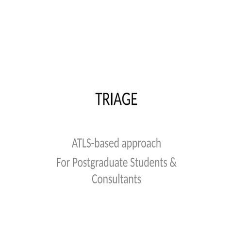 Triage in atls trauma patients based on 11th edition | PPTX