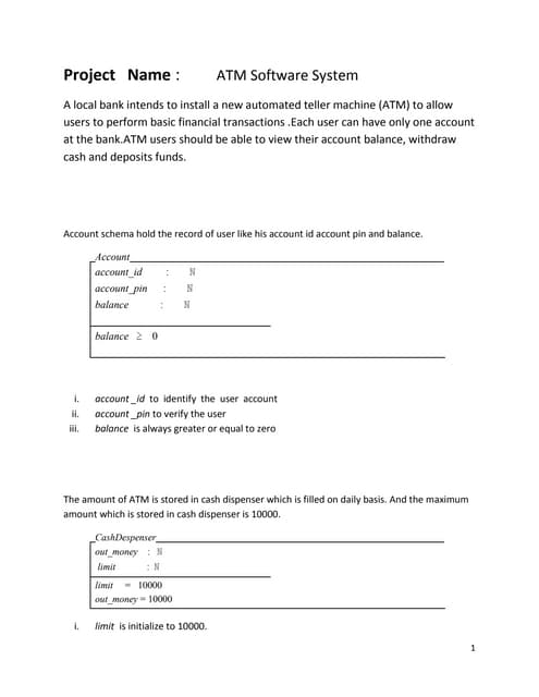 Atm simulation mini project using Python programming language | DOCX