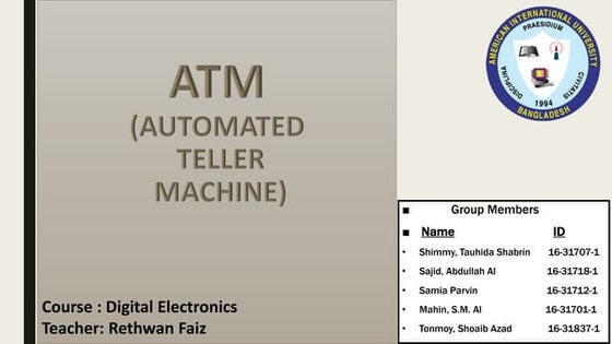 Presentation On ATM Technology | PPT